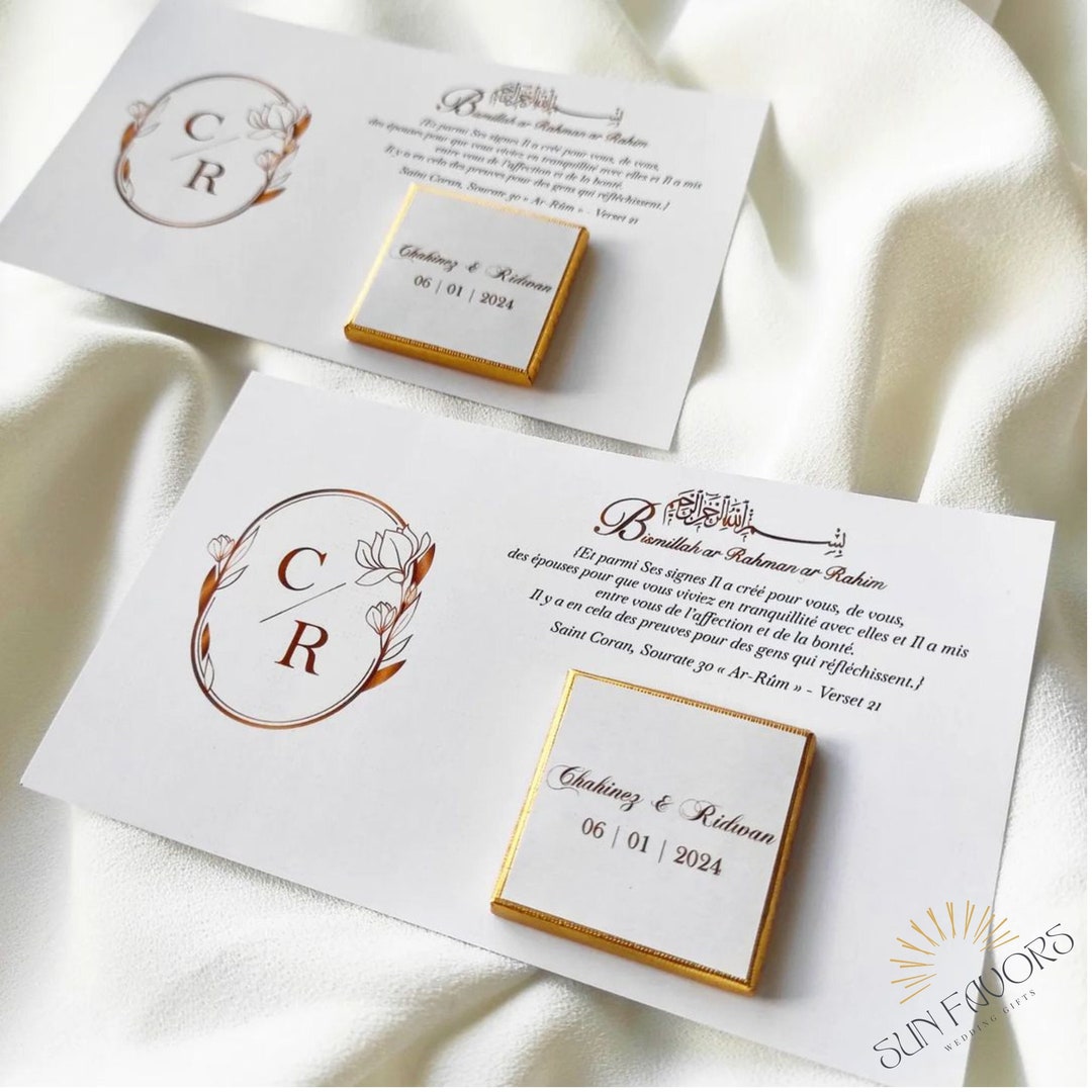 Wedding Card Chocolate Favors, Muslim Wedding Favors, Engagement Favors ...