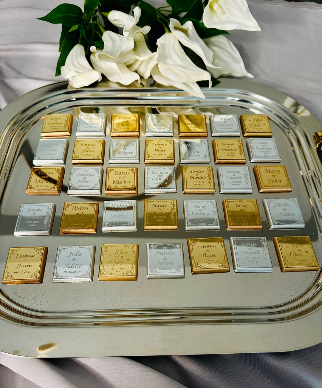 30 PCS Wedding Chocolate Favors for Guest, Wedding Chocolate Glass Box ...