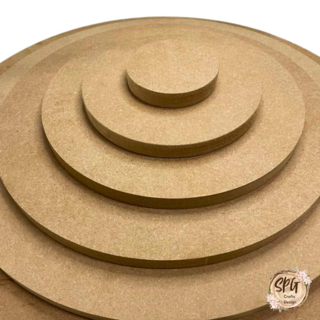 Round MDF Wooden Blank Craft Shapes, 18mm Thick, Sizes 100mm - 600mm ...