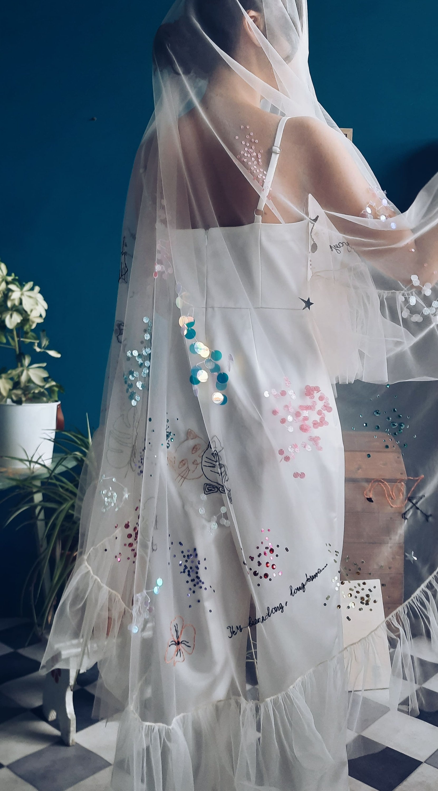 Romantik Wedding Veil Embroidery Wedding Veil Custom Veil Bridal Custom ...