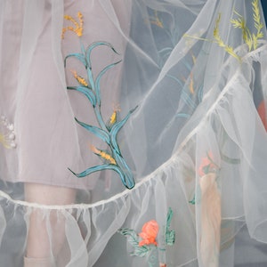 Botanical Wedding Dress Custom Wedding Dress Floral Dress White Organza ...