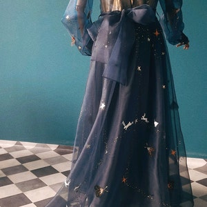 Blue Wedding Dress Star Dress Celestial Wedding Dress Custom Wedding ...