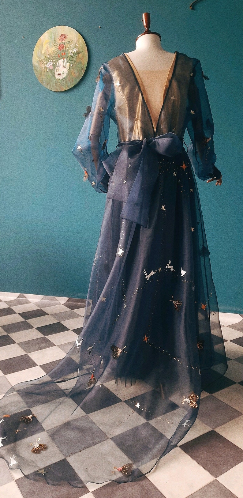 Blue Wedding Dress Star Dress Celestial Wedding Dress Custom Wedding ...