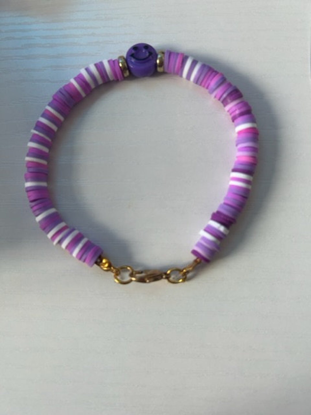 Purple Smiley Face Braclet - Etsy