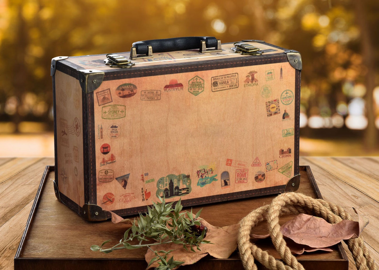 Wooden Suitcase - Etsy