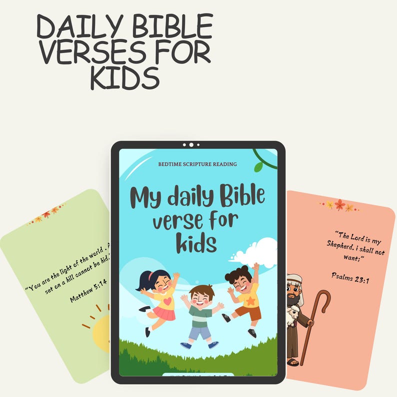 12 Daily Bible Verses for Kids - Etsy