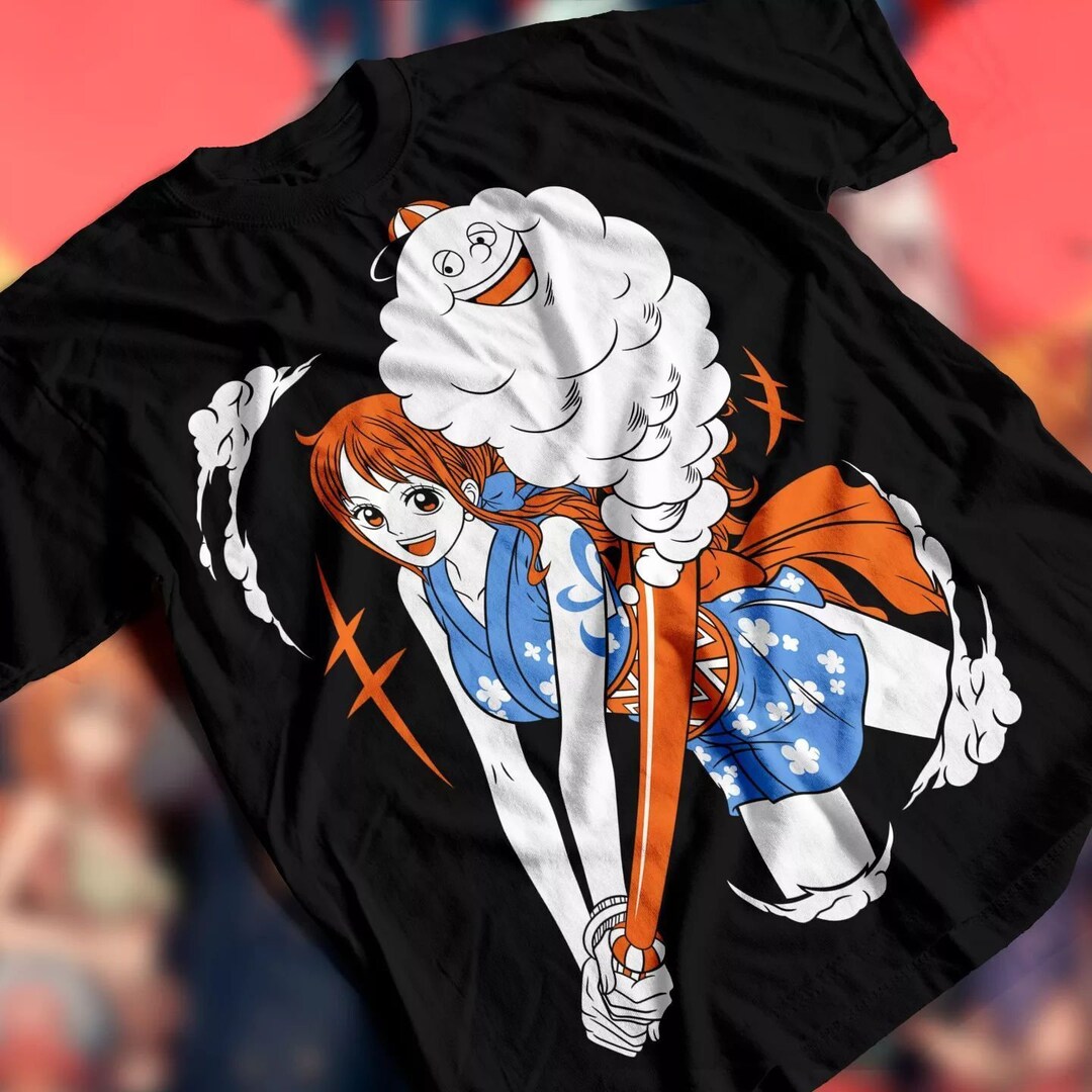 Nami Zeus One Piece Manga Kawaii Anime Pirate Unisex Tshirt - Etsy