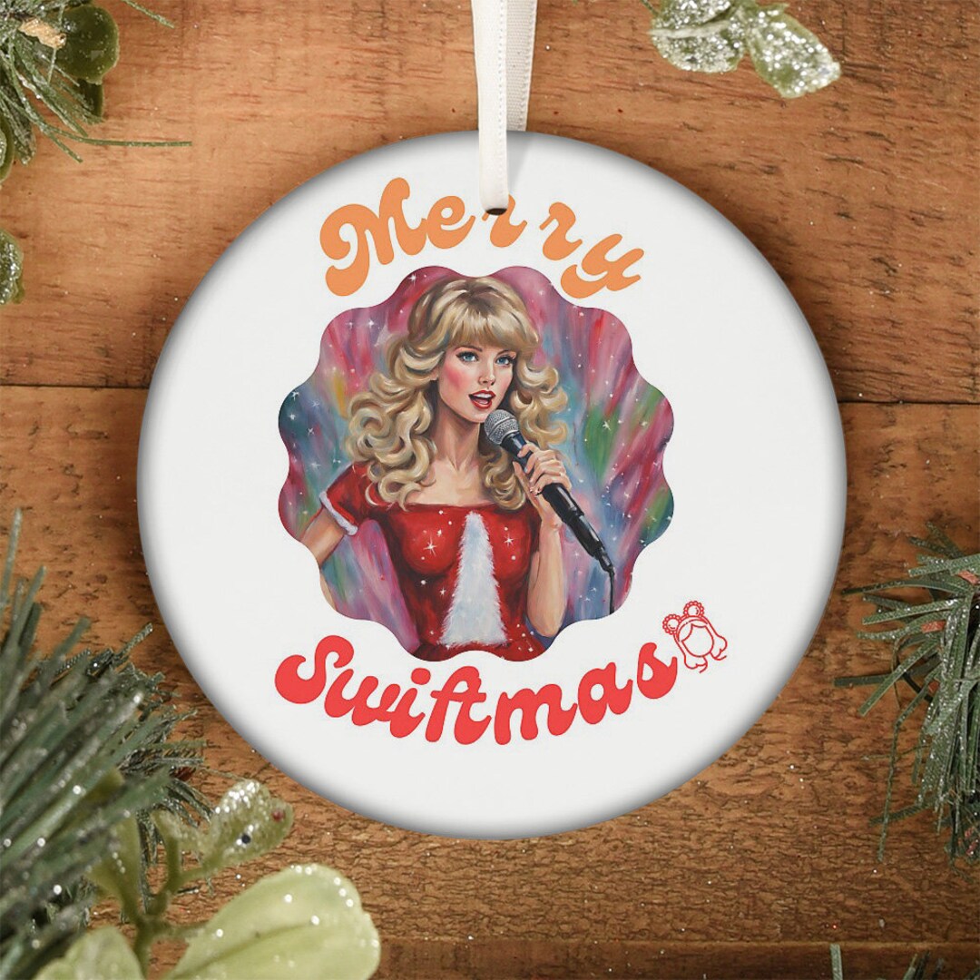Merry Swiftmas Taylor Swift Inspired Ceramic Ornament - Etsy