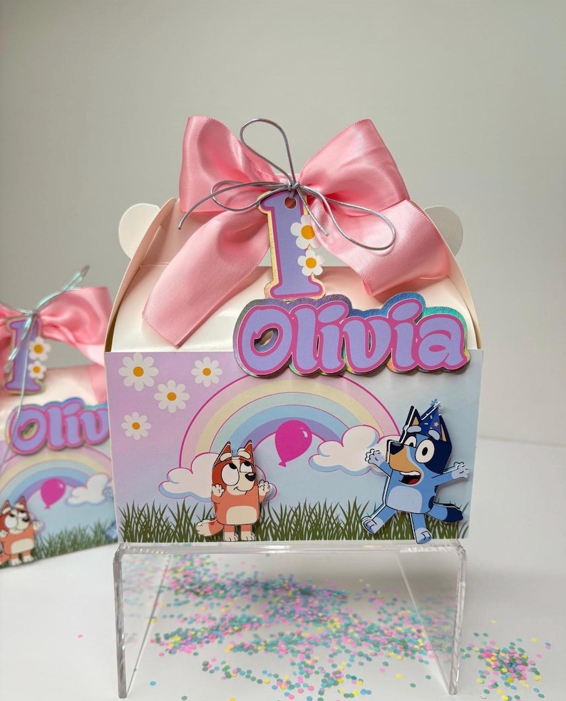 Blue Dog Party Favor Box: Treat Gable Box - Etsy