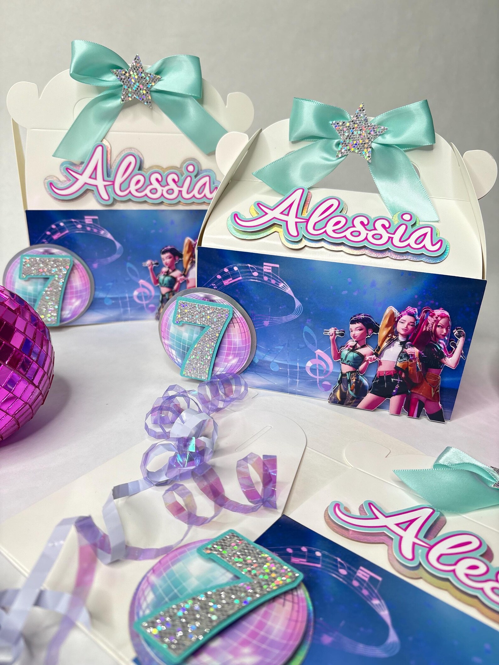 K-POP Birthday Gable Boxes, Hunter Theme , Party Favor Treats, Demon ...