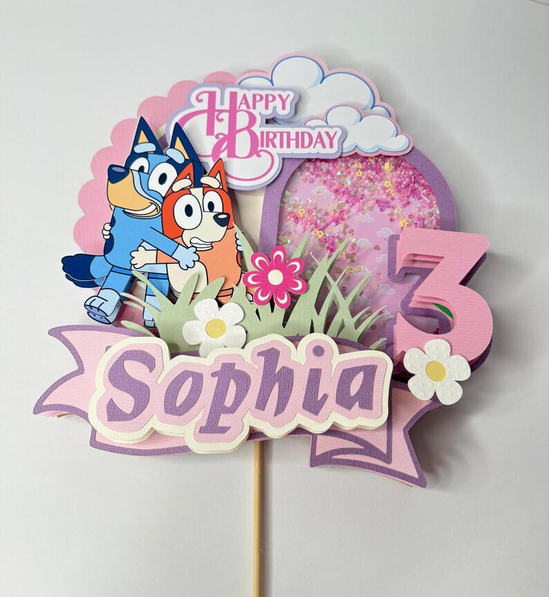Bluey Cake Topper Decor, Blueycake Topper , Bluey Pastel Colors , Bluey ...