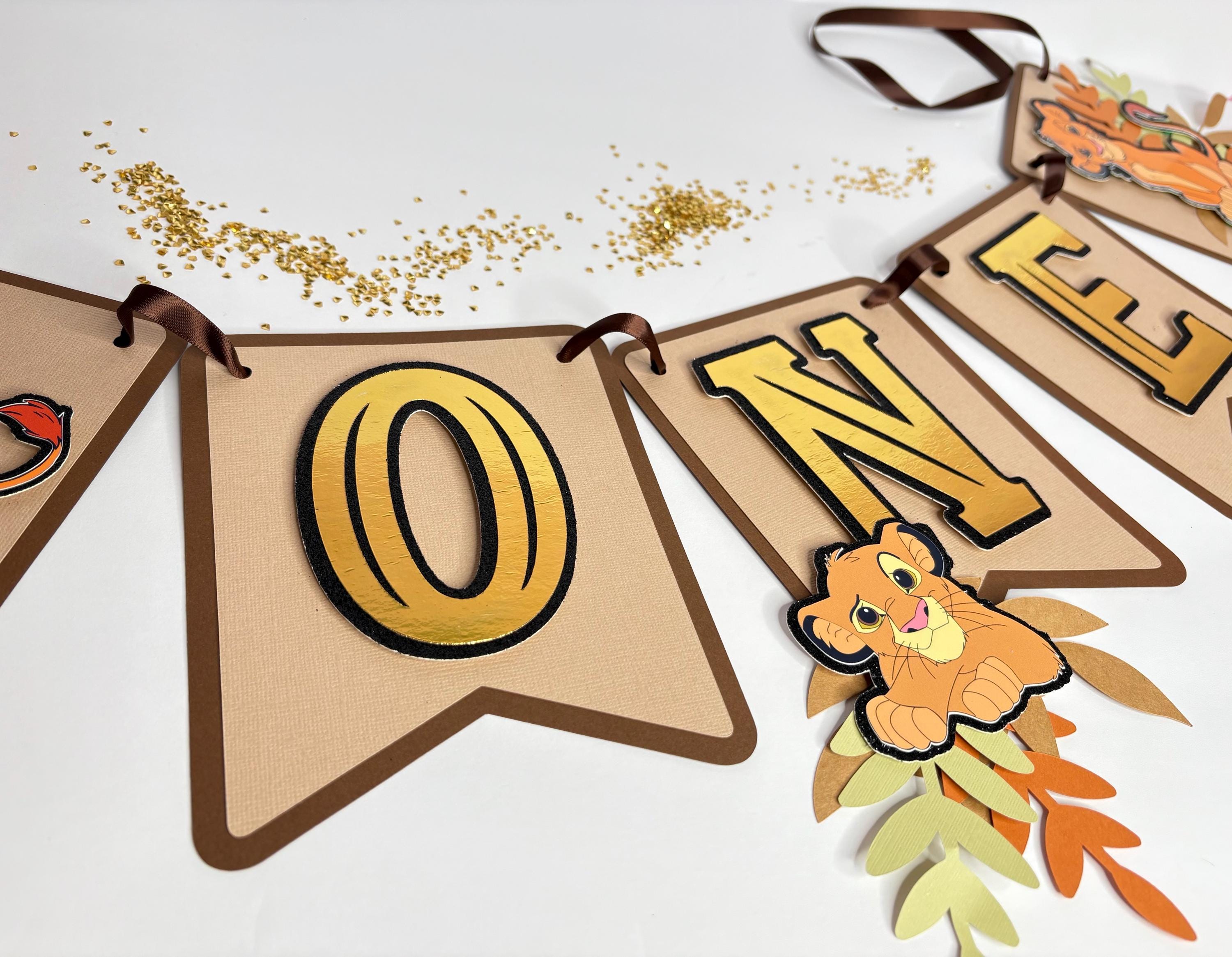 Lion First Birthday Banner, Simba Banner , One Birthday Banner - Etsy