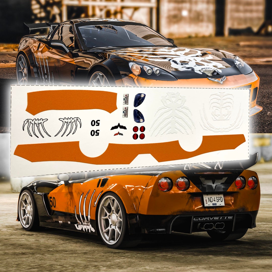 Need for Speed MW Webster's Corvette Waterslide Decals 1:64 for Hot ...