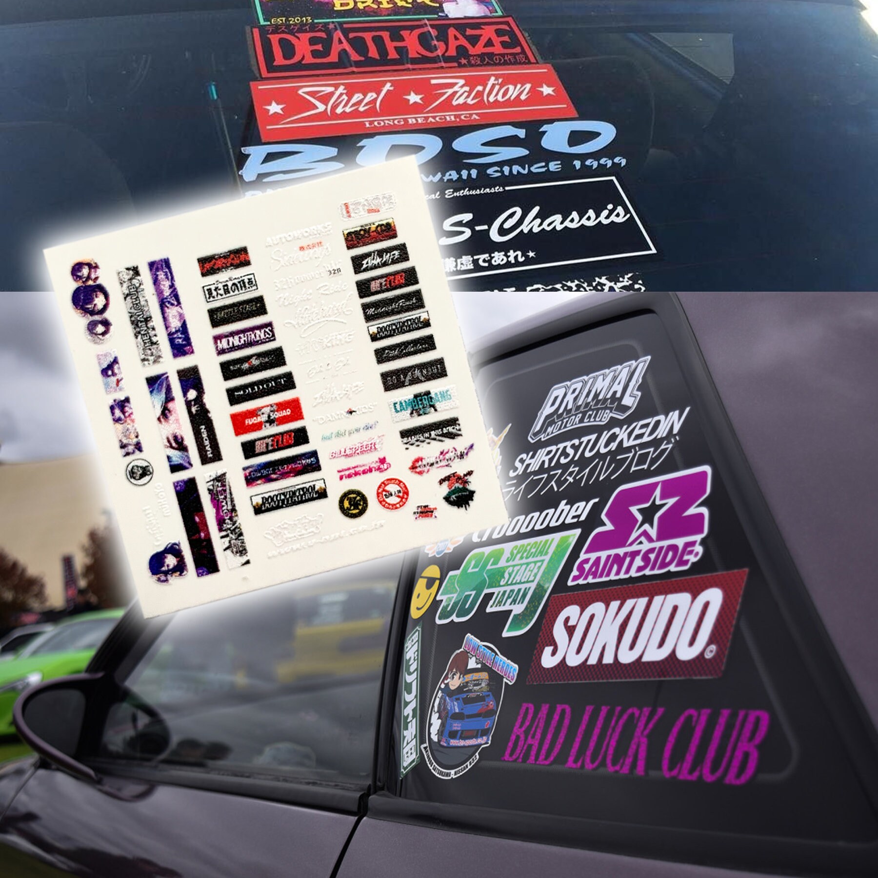 Jdm Car Stickers Teams/manga/anime White Toner Waterslide Decals 1:64 ...