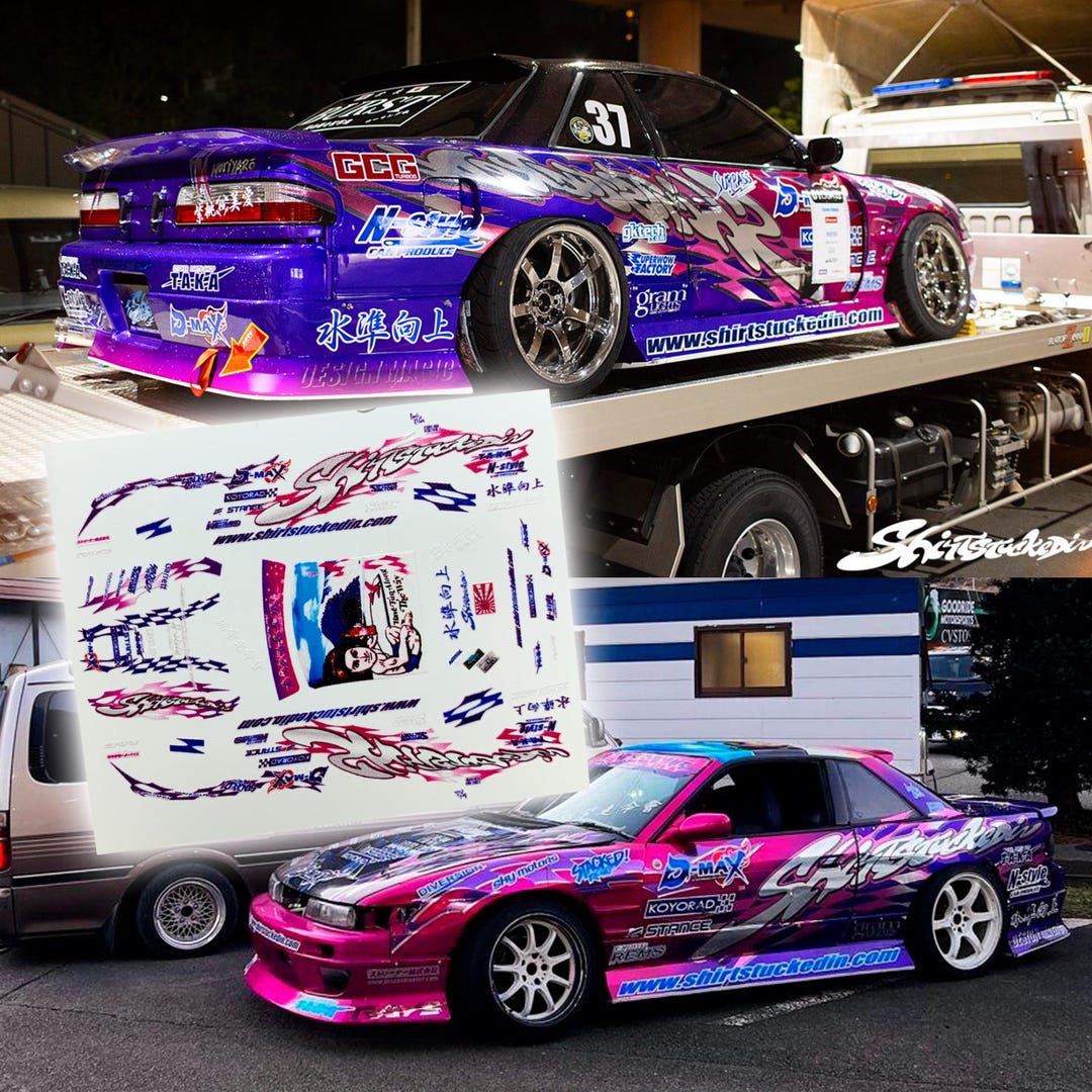 1/64 1/24 Shirtstuckedin Nissan Silvia S13 Drift Livery White Toner ...