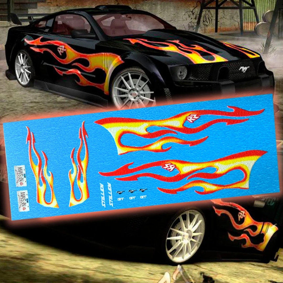 Need for Speed MW Razor's Mustang 1:64 Decal Set Designed for Hot ...