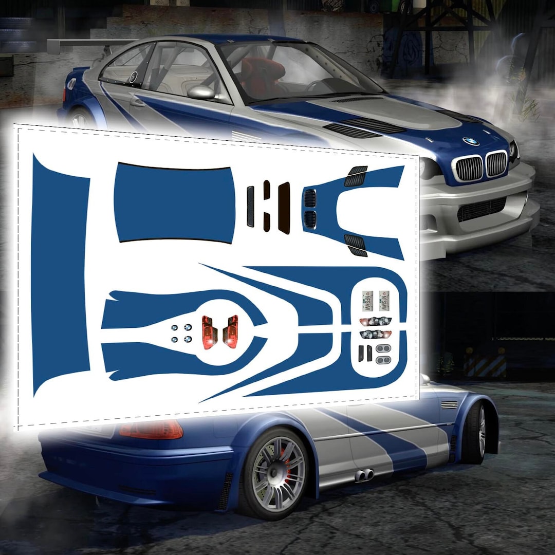 Need for Speed Most Wanted BMW M3 GTR Waterslide Decals 1:64 for Hot ...