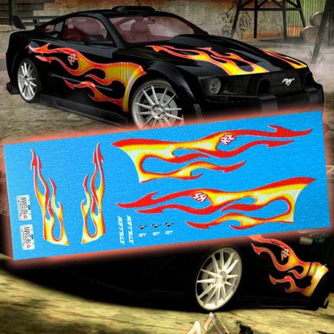 1/64 1/24 Need for Speed Most Wanted Razor's Mustang Decal Set Designed ...
