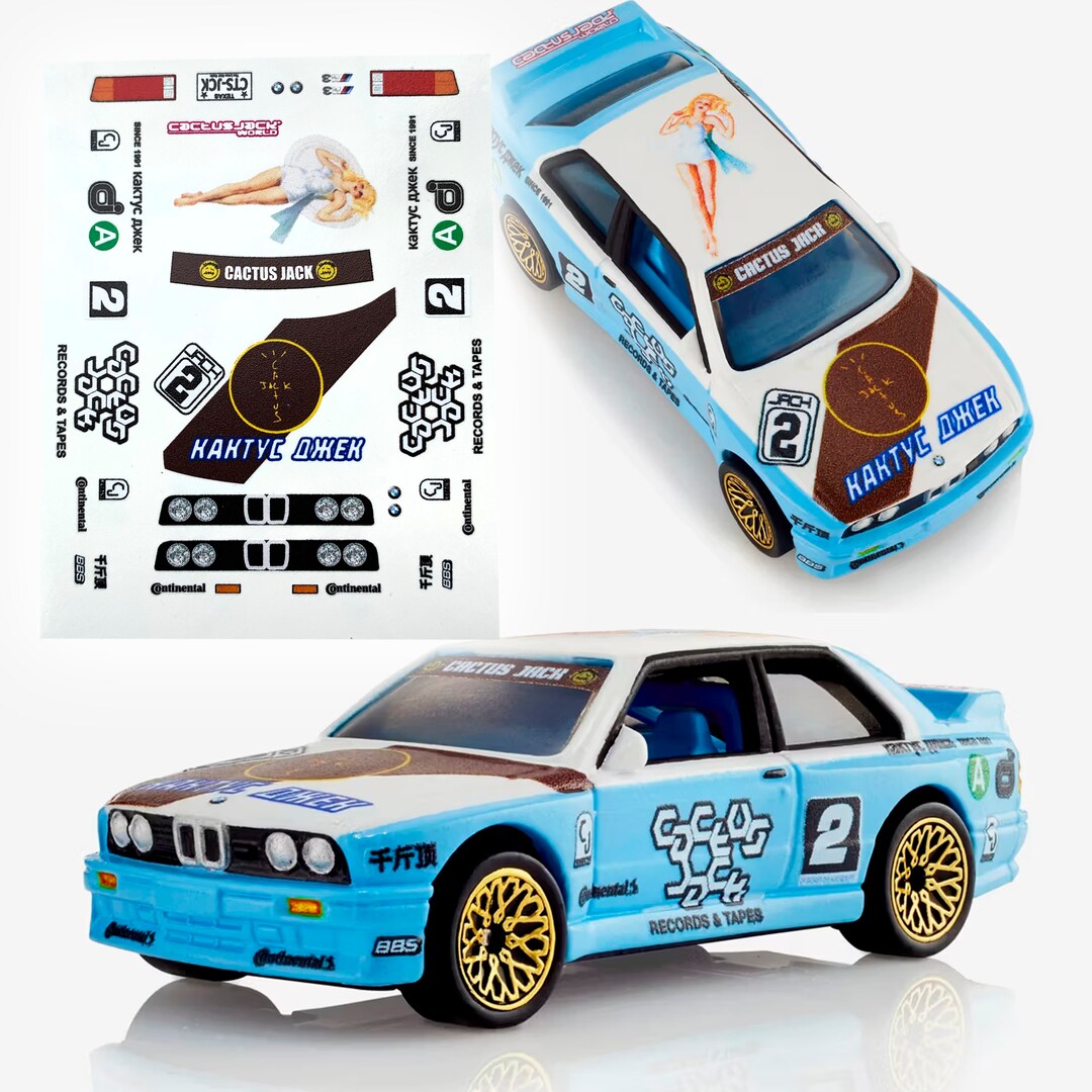 Travis Scott X Cactus Jack BMW E30 Waterslide Decals for Hot Wheels - Etsy