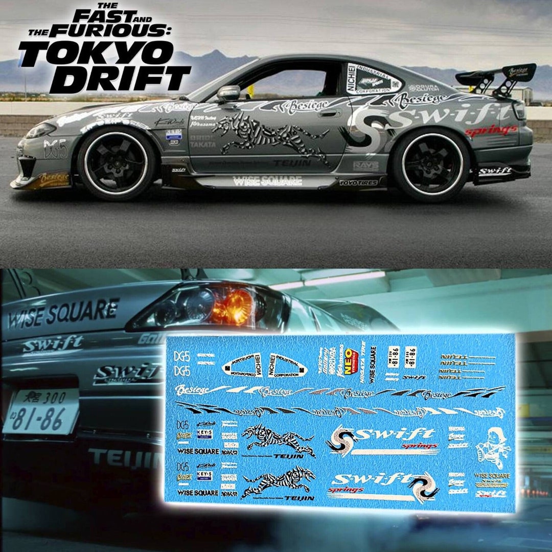 Fast&furious S15 Waterslide Decals for 1:64 Hot Wheels - Etsy