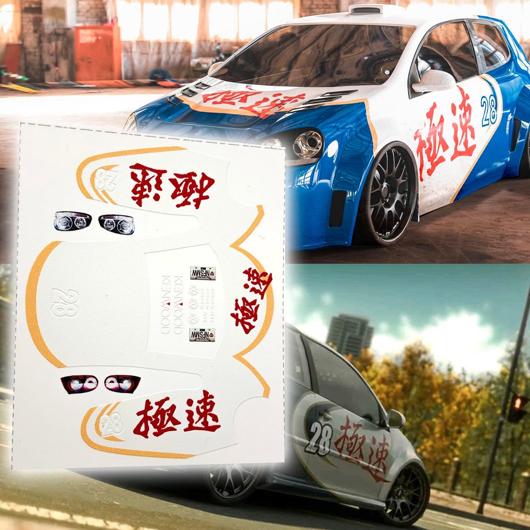 1:64 Need for Speed Most Wanted Sonny's VW Golf Waterslide Decals for ...