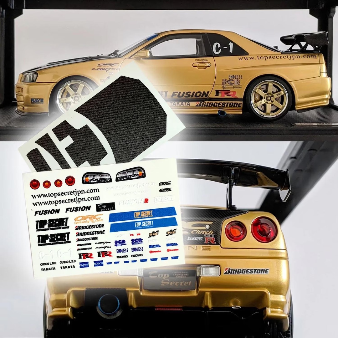 1/24 1/64 Top Secret Skyline R34 White Toner Waterslide Decals - Etsy