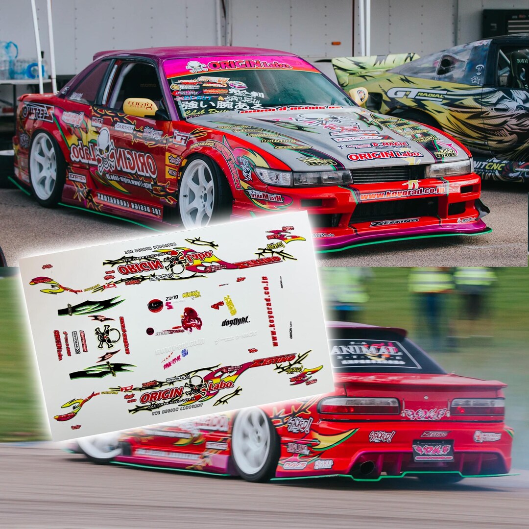 1/64 1/24 Origin Labo Nissan Silvia S13 D1GP Drift Livery White Toner Waterslide Decals - Etsy
