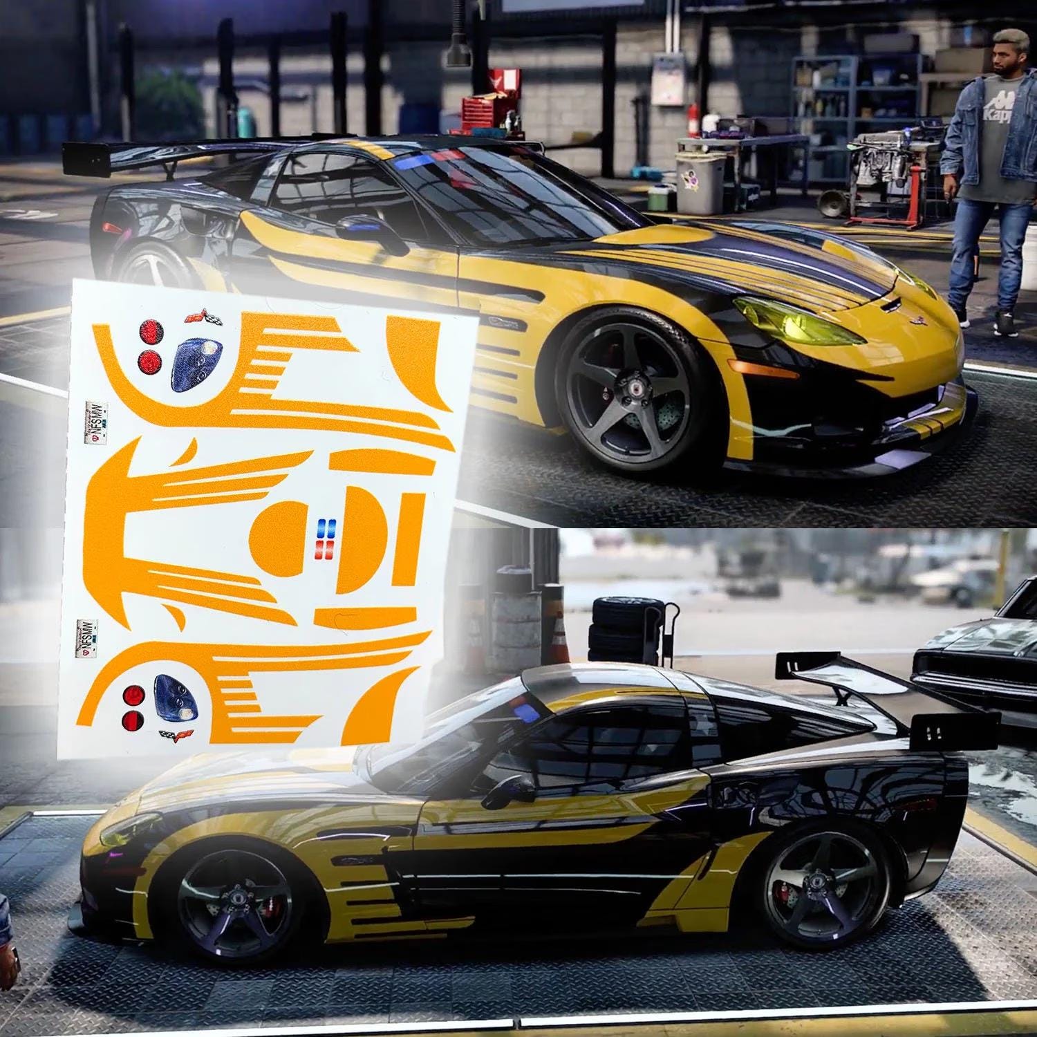 Need for Speed Most Wanted Intro Cross' Corvette White Toner Waterslide ...