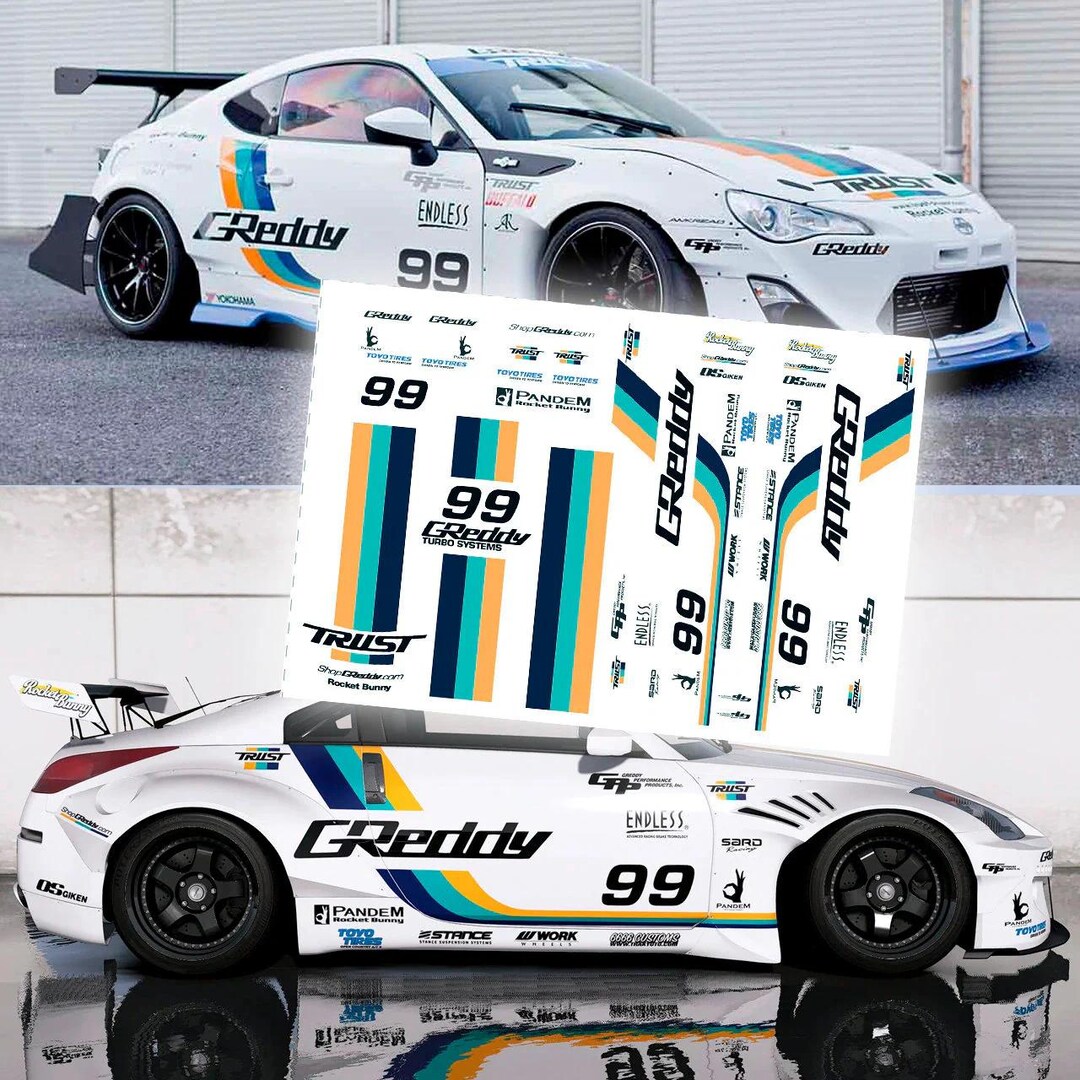 1/64 Greedy Pandem White Toner Waterslide Decals for 1:64 Scale - Etsy