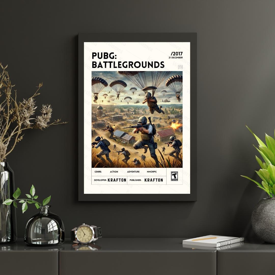 PUBG Battlegrounds: Poster, Wall Art, Video Game Print, High Resolution ...
