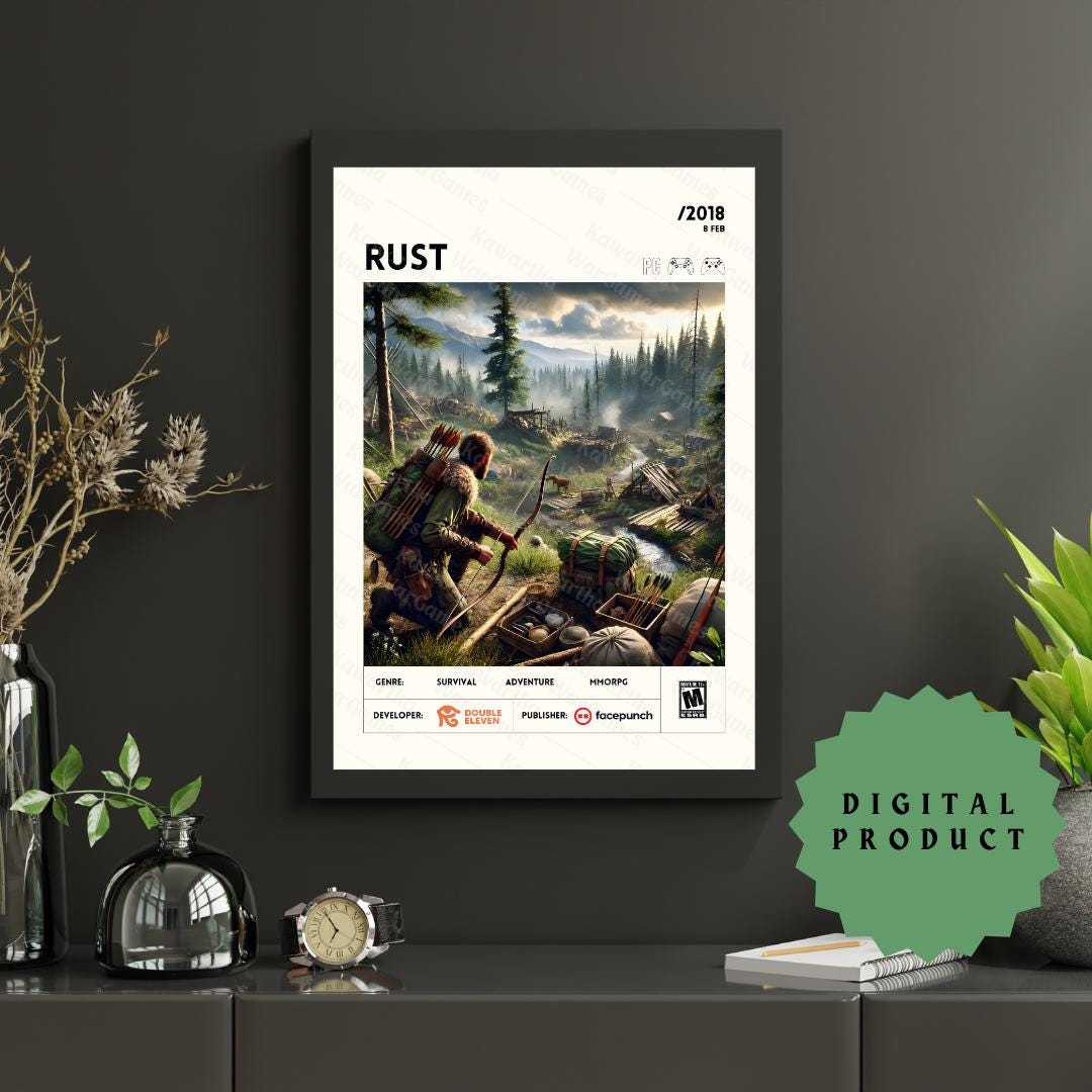 Rust: Poster, Wall Art, Video Game Print, High Resolution. Digital File ...