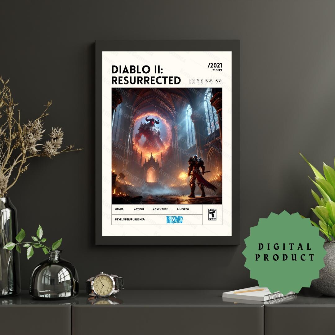 Diablo II Resurrected Poster: Wall Art, Video Game Print, High ...