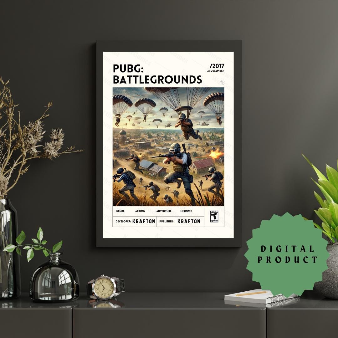PUBG: Poster, Wall Art, Video Game Print, High Resolution. Digital File ...