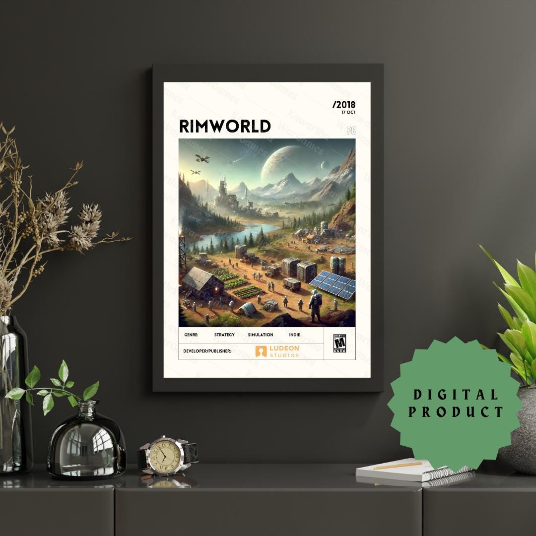 Rimworld: Poster, Wall Art, Video Game Print, High Resolution. Digital ...