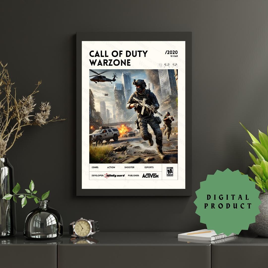 Call of Duty: Warzone Poster, Wall Art, Video Game Print, High ...