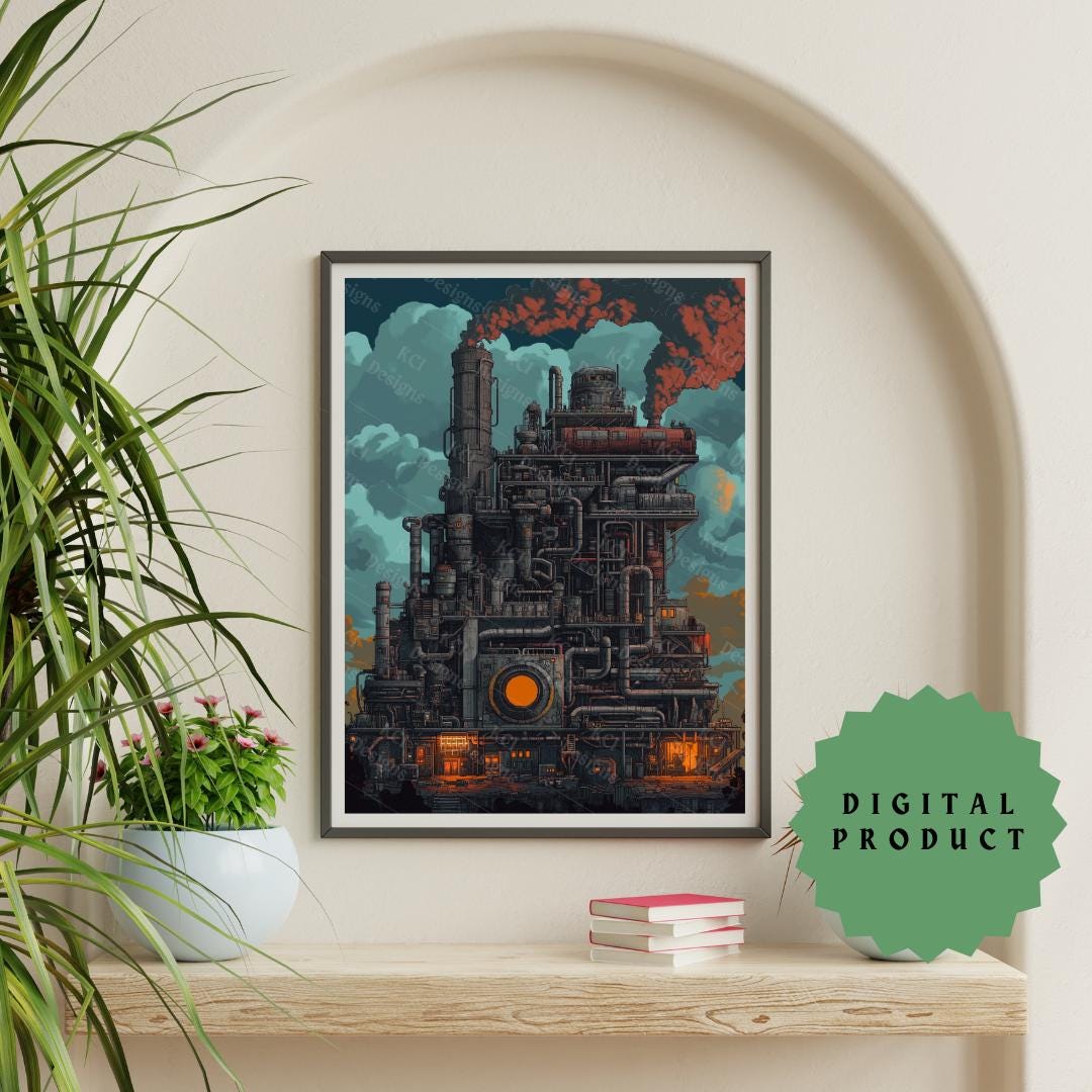 Factorio Game Art Poster: Gamer Decor, Video Game Print, High ...