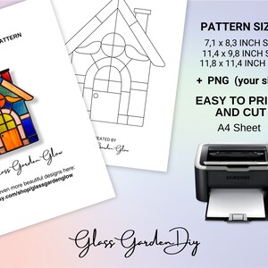 Stained Glass House Pattern PDF DIY Printable Template - Etsy