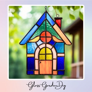 Stained Glass House Pattern PDF DIY Printable Template - Etsy