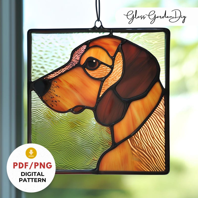 Stained Glass Dog - Etsy
