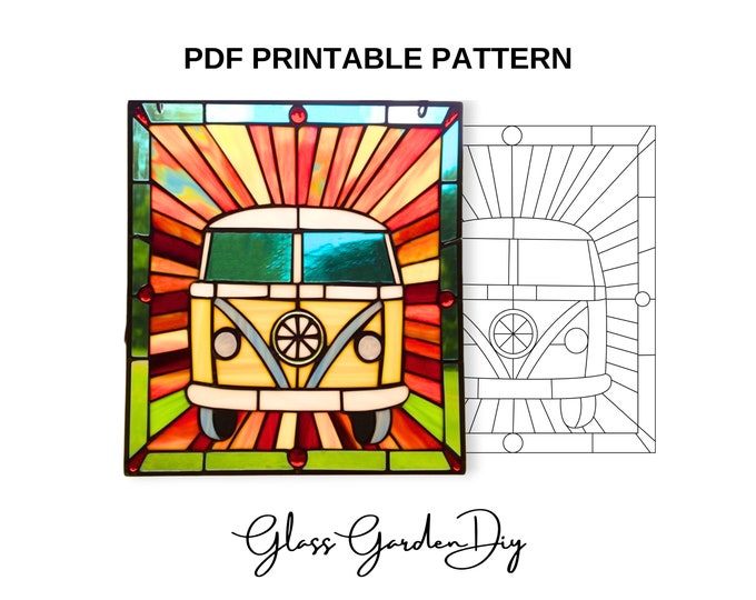 Groovy Bus Stained Glass Pattern - Etsy Canada