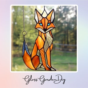 Fox Ornament Stained Glass Pattern PNG PDF Printable Digital Download ...