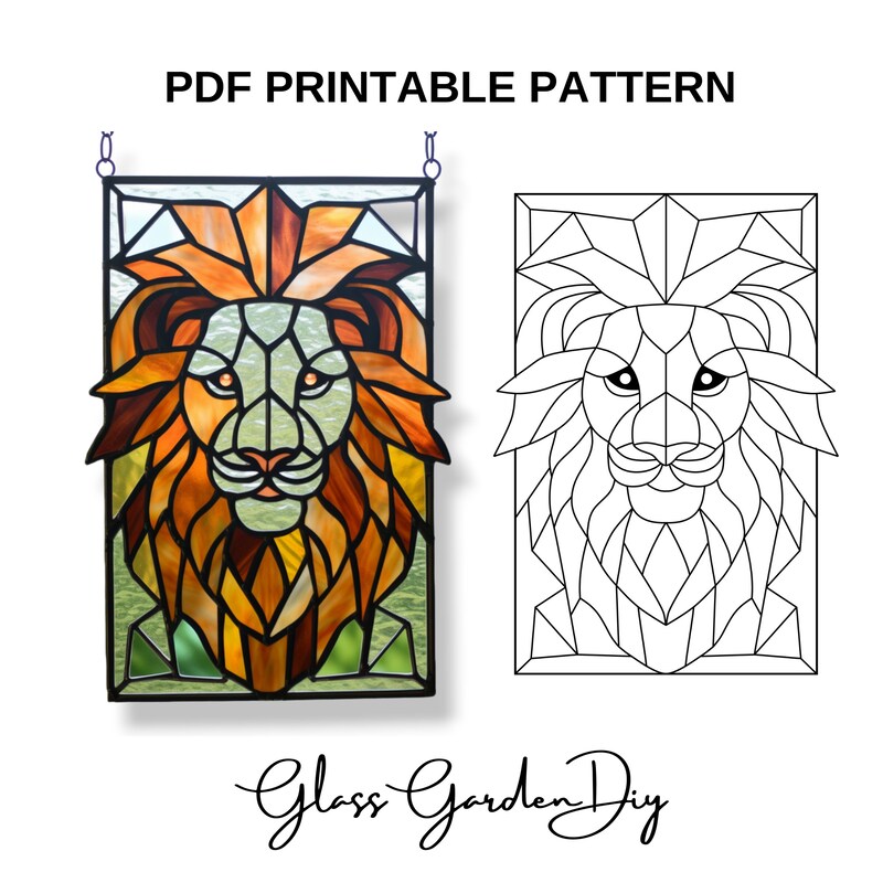Stained Glass Lion - Etsy