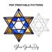 Star of David Jewish Symbol Stained Glass Pattern PDF PNG Printable ...