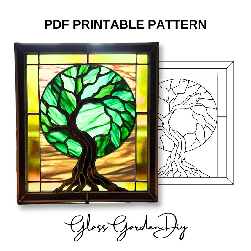 Tree of Life Stained Glass Pattern - Etsy