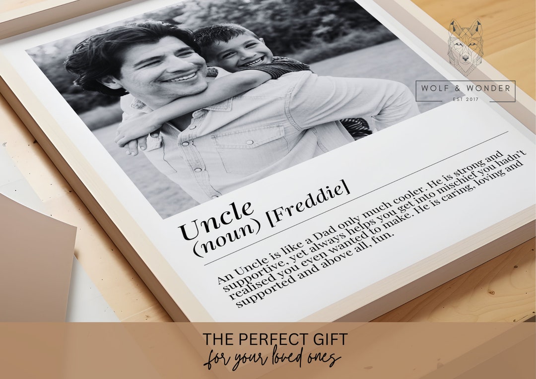 Personalised Uncle Definition Print Custom Photo Gift for Uncle Fathers ...