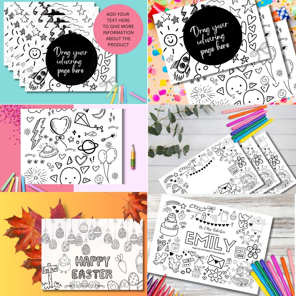 CANVA Colouring Book Mockup, Coloring Book Papers, Mockup, Activity ...