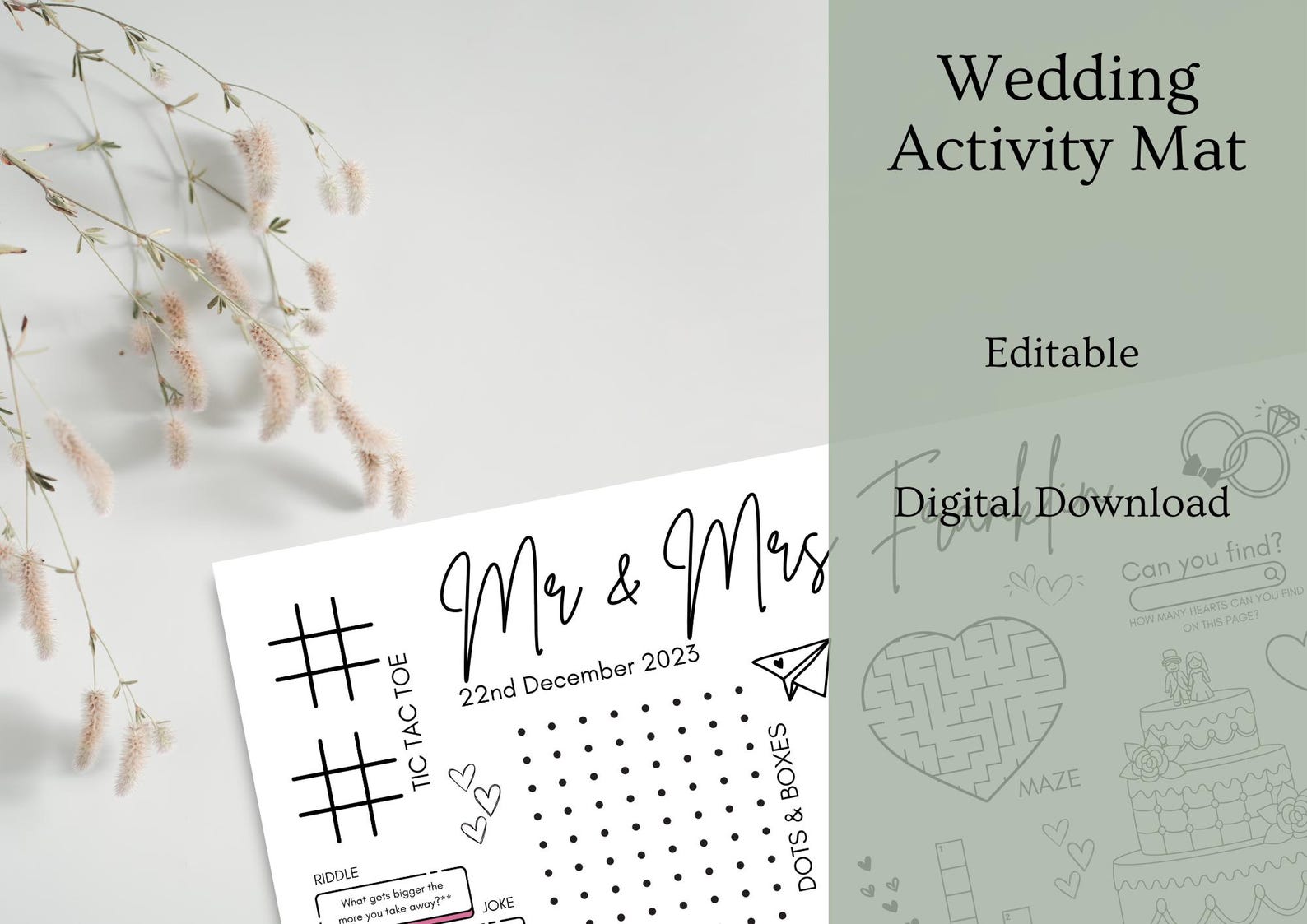 Kids Wedding Activity Sheet Wedding Games Children Entertainment for ...