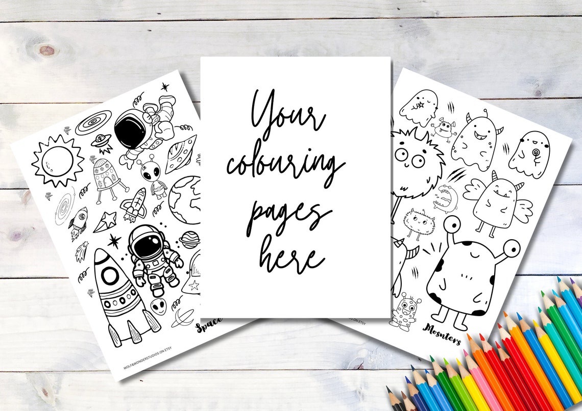 CANVA Colouring Book Mockup, Coloring Book Papers, Mockup, Activity ...