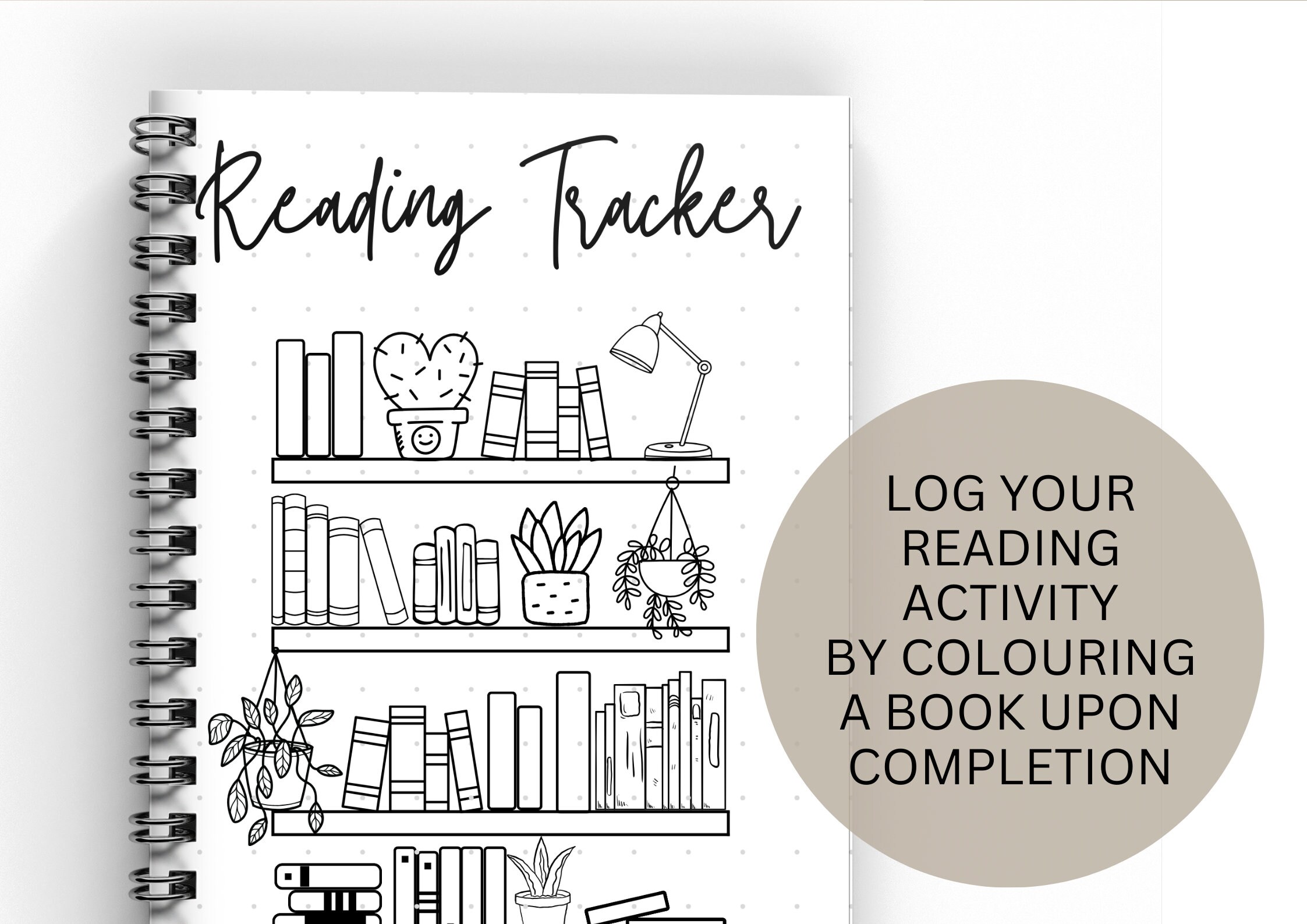 PRINTABLE Tracker Bookshelf Reading Tracker A4, A5 Journal Page Reading ...