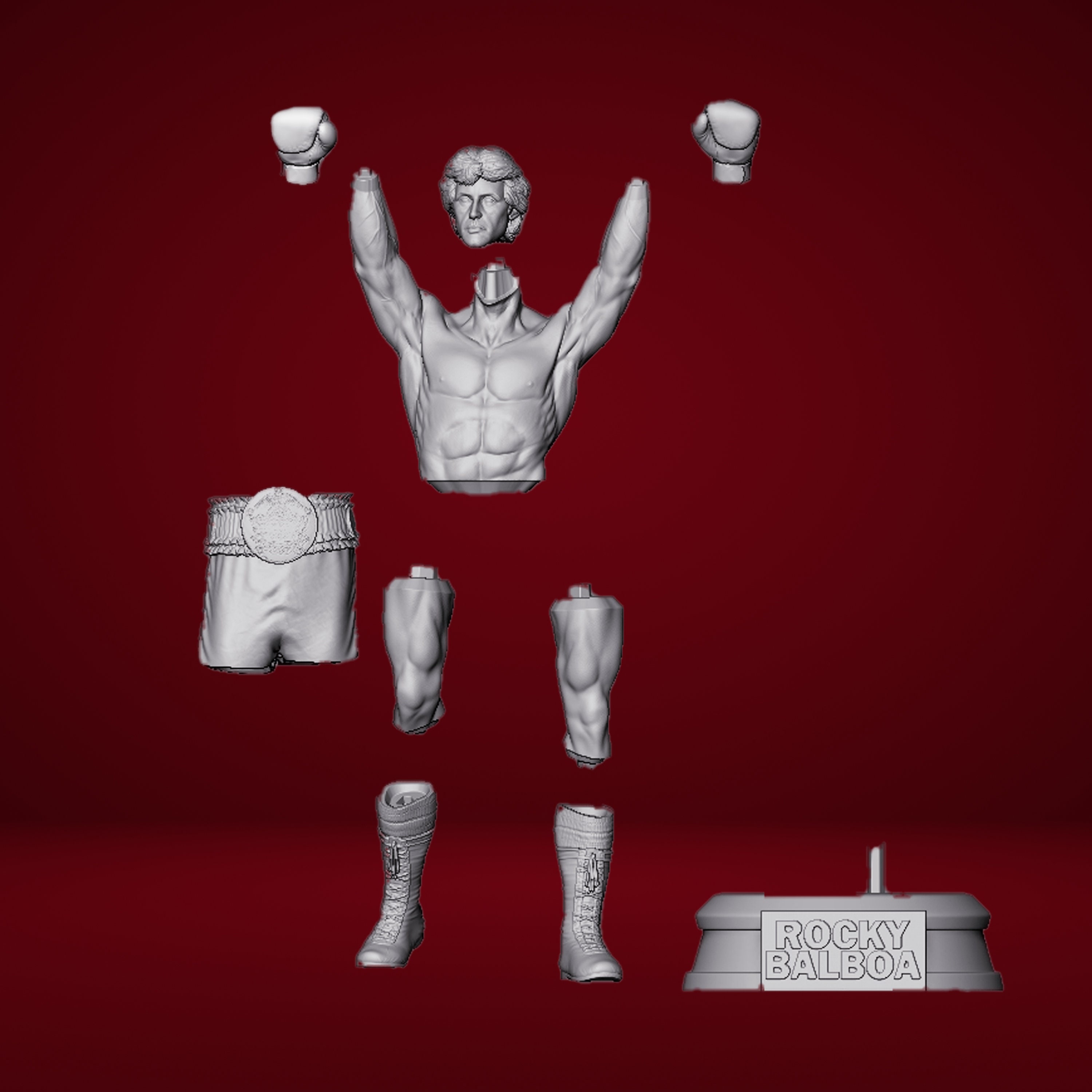 Rocky Balboa STL, Rocky Balboa 3D Model, Rocky Balboa 3D Print Files ...